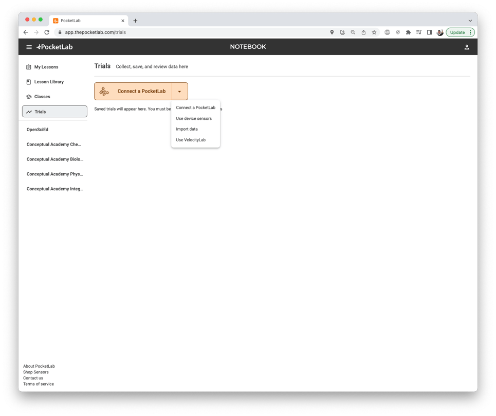 Measuring sound using PocketLab Notebook